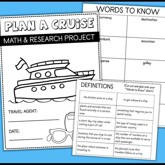 Plan A Cruise Research Project and Math Enrichment 4th Grade - Fishyrobb