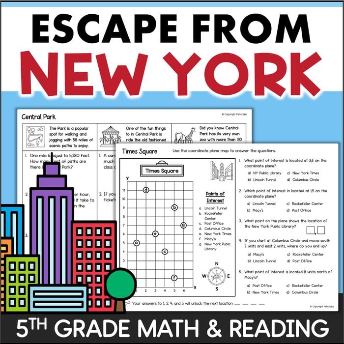 Escape Room 5th Grade Math and Reading Enrichment - Fishyrobb
