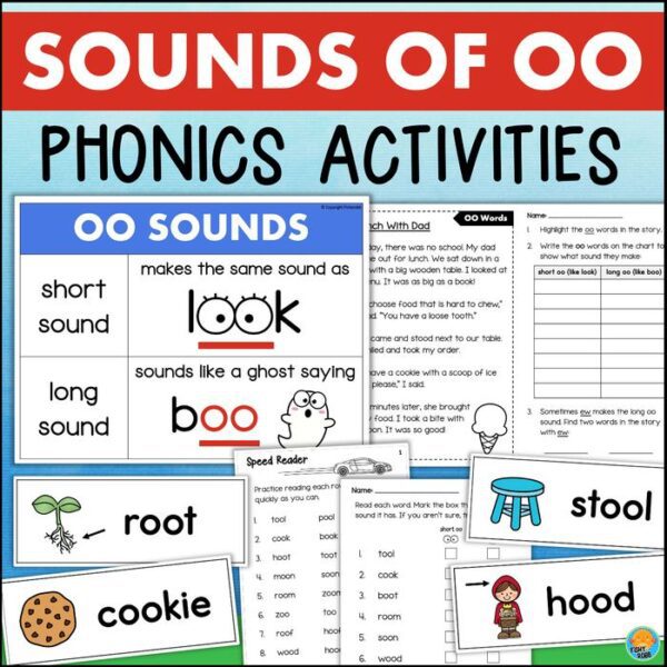 OO Sound Worksheets and Phonics Activities - Fishyrobb