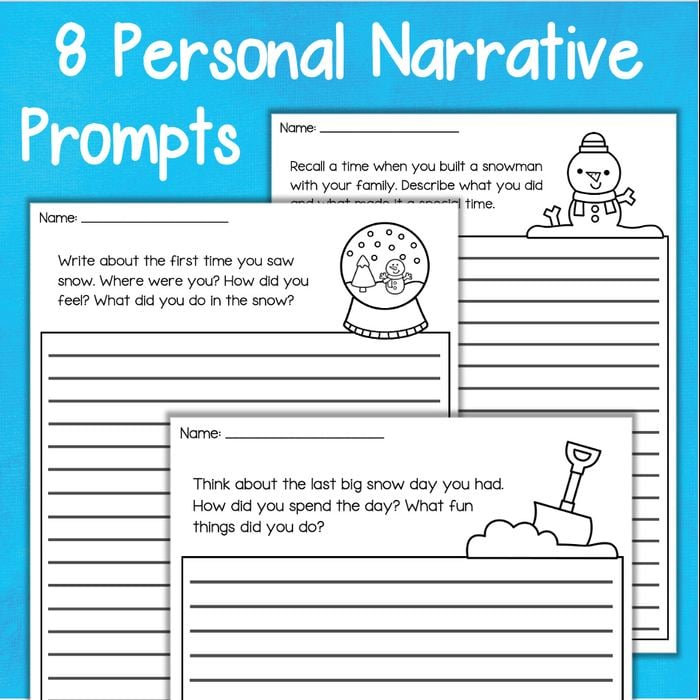 Winter Writing Prompts 2nd Grade Narrative Expository Opinion - Fishyrobb