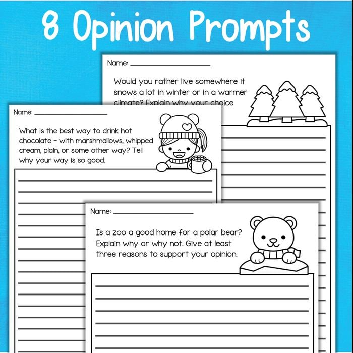 Winter Writing Prompts 2nd Grade Narrative Expository Opinion - Fishyrobb