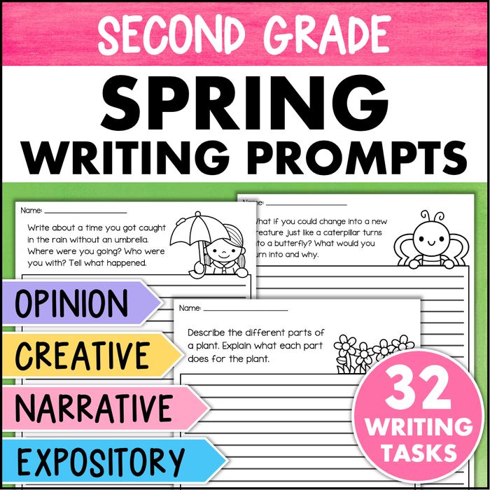 Spring Writing Prompts 2nd Grade Narrative Expository Opinion - Fishyrobb