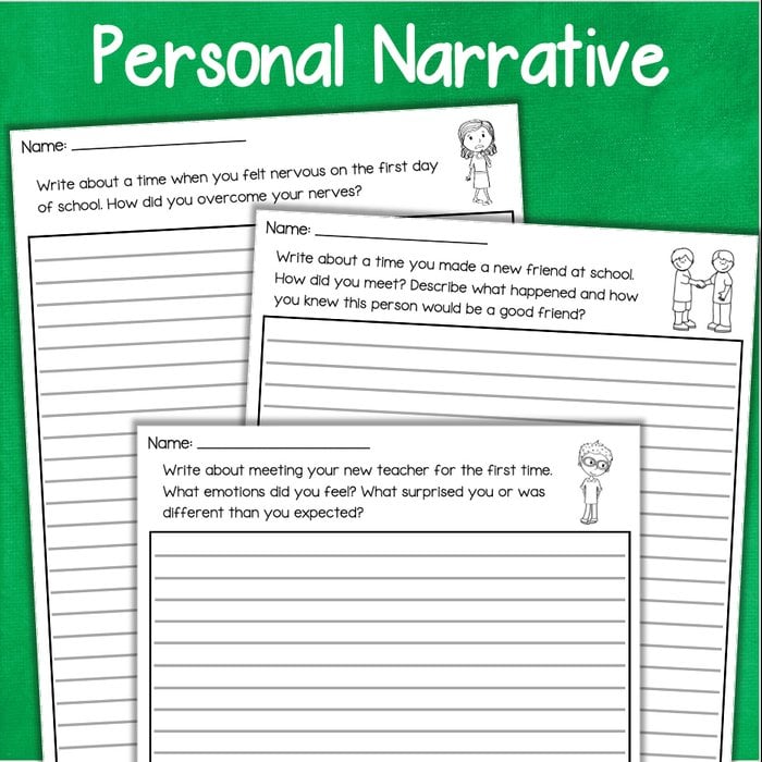 Back to School Writing Prompts Opinion Narrative Descriptive - Fishyrobb