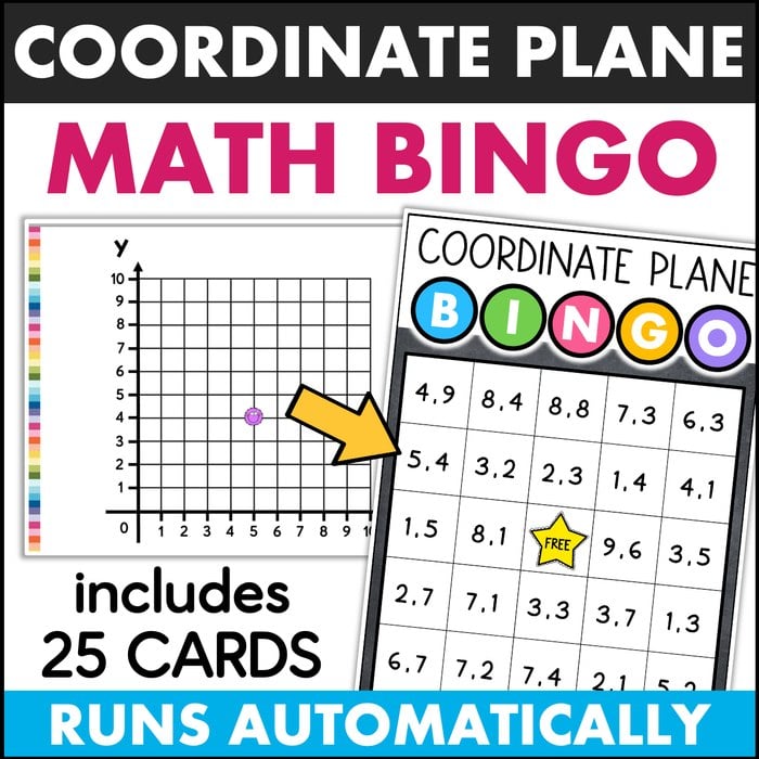Ordered Pairs Points on the Coordinate Plane Math Bingo Game - Fishyrobb