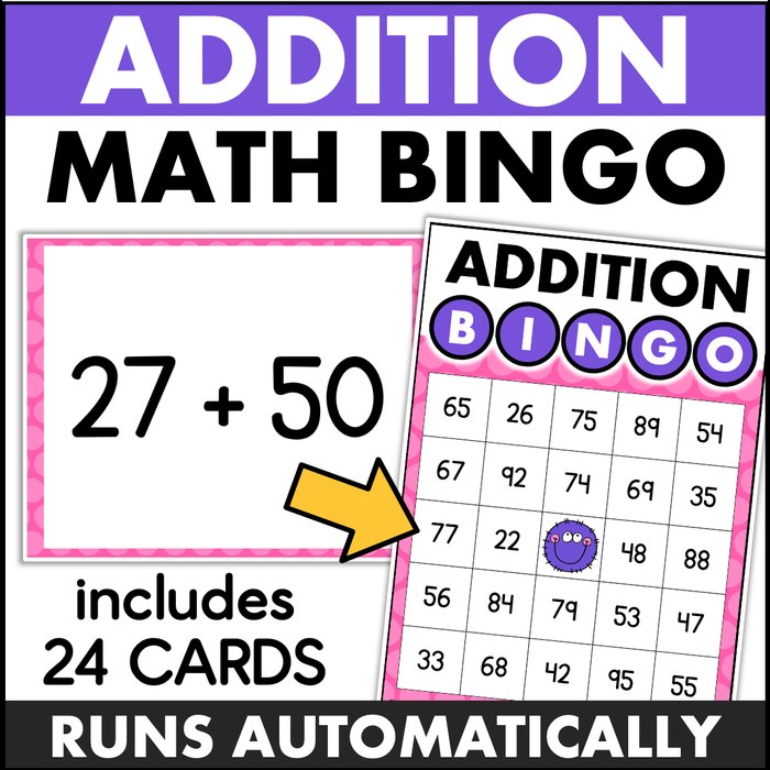 Addition within 100 Math Bingo Game without Regrouping - Fishyrobb