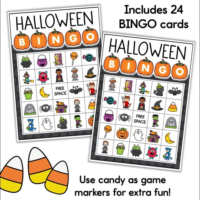 HALLOWEEN Bingo Game with Cards Party Activity - Fishyrobb
