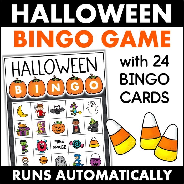 HALLOWEEN Bingo Game with Cards Party Activity - Fishyrobb