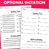Blank Spelling Test Template 10 12 or 15 Words Plus Sentence Dictation ...