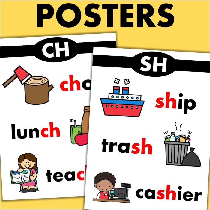 Digraphs Activities CH SH TH CK Beginning and Ending Sounds - Fishyrobb