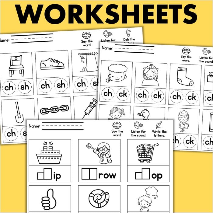 Digraphs Activities CH SH TH CK Beginning and Ending Sounds - Fishyrobb