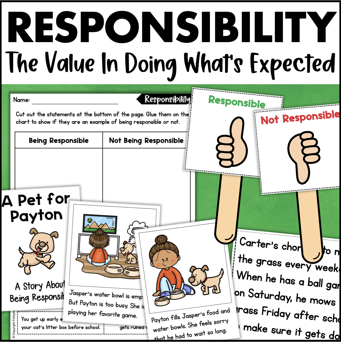 Learning Responsibility Social Skill Activities Mini Book Worksheets ...