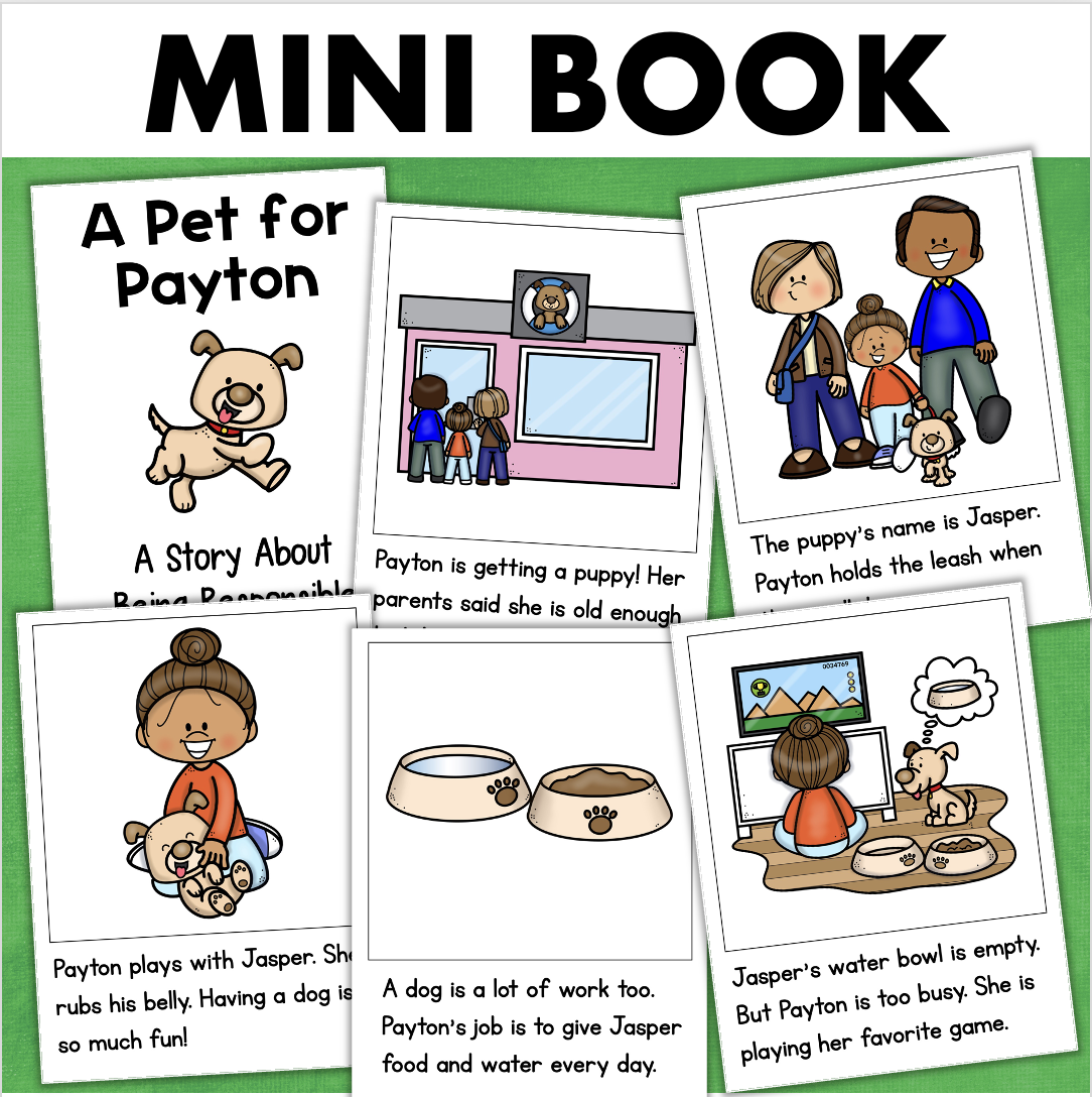 Learning Responsibility Social Skill Activities Mini Book Worksheets ...