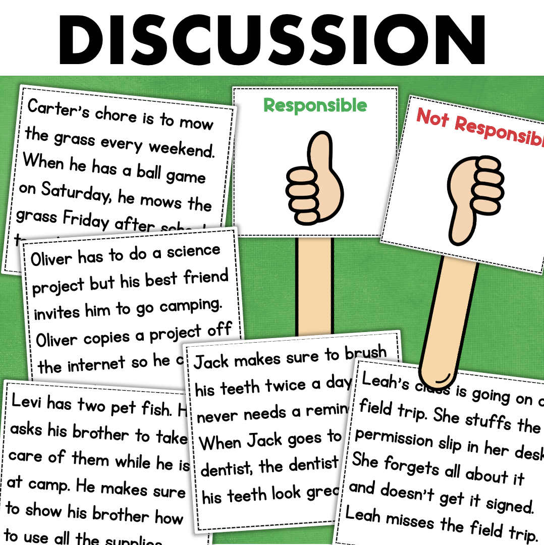 Learning Responsibility Social Skill Activities Mini Book Worksheets ...