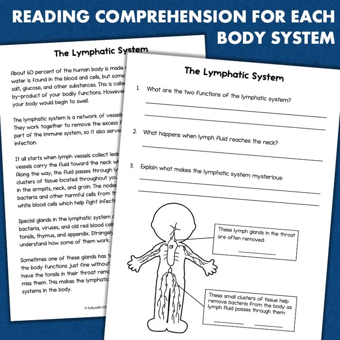 Human Body Systems Activities and Science Reading Passages - Fishyrobb