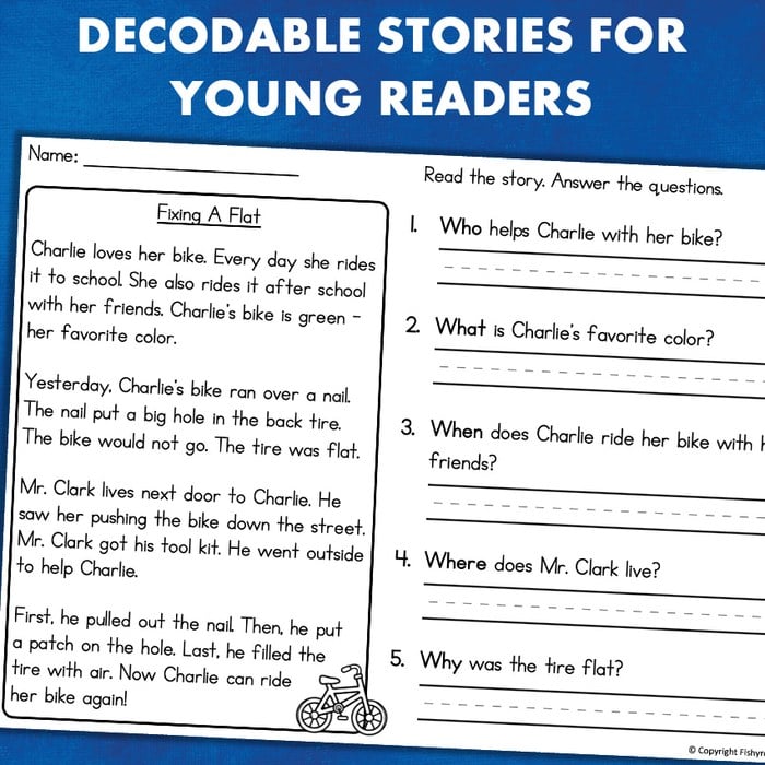WH Questions Reading Comprehension Passages 1st Grade - Fishyrobb