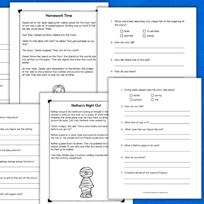 Making Inferences Reading Passages and Worksheets - Fishyrobb