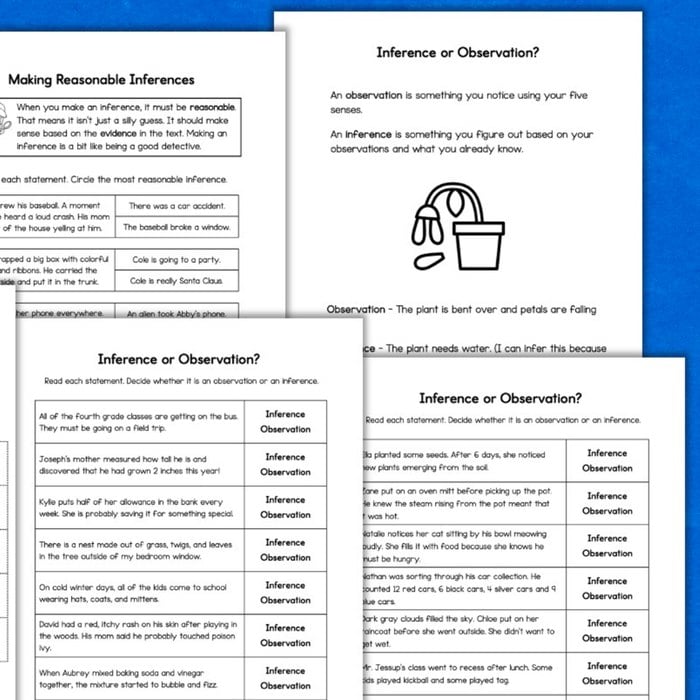 Making Inferences Reading Passages and Worksheets - Fishyrobb