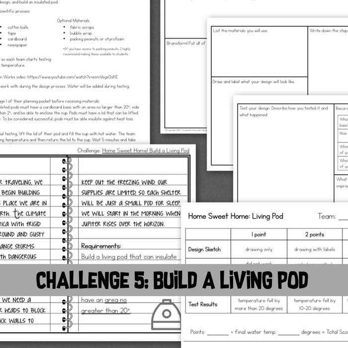 Space STEM Challenges Set of 5 Activities