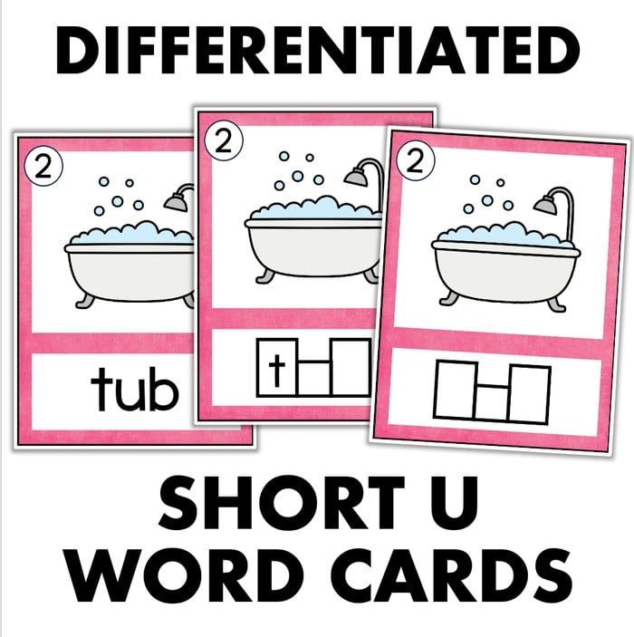 Short U Word Families Write the Room CVC Words Phonics Activities
