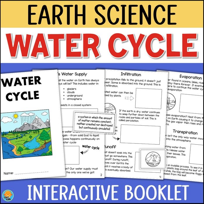 The Water Cycle Interactive Science Booklet and Vocabulary Crossword