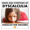 Signs of Dyscalculia Screening Checklist for Teachers