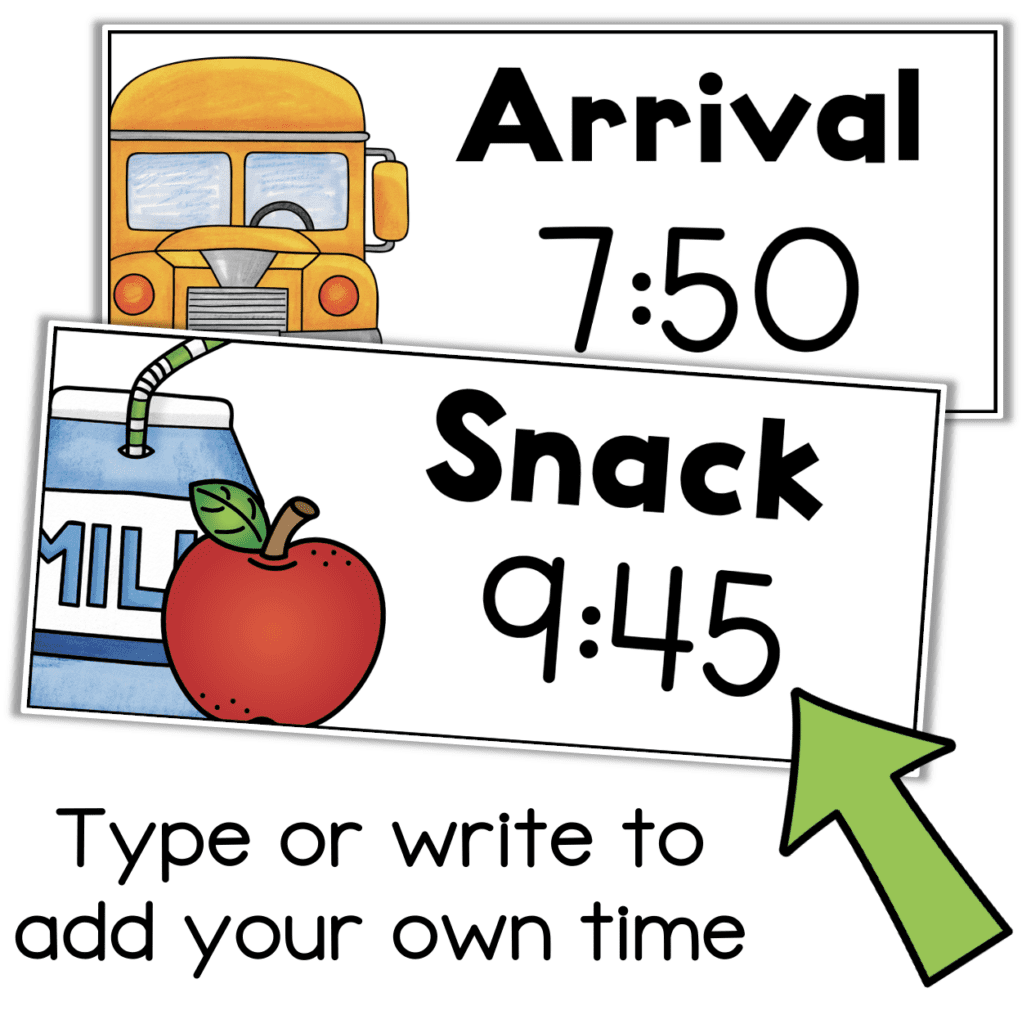 Visual Classroom Daily Schedule Cards Editable - Fishyrobb