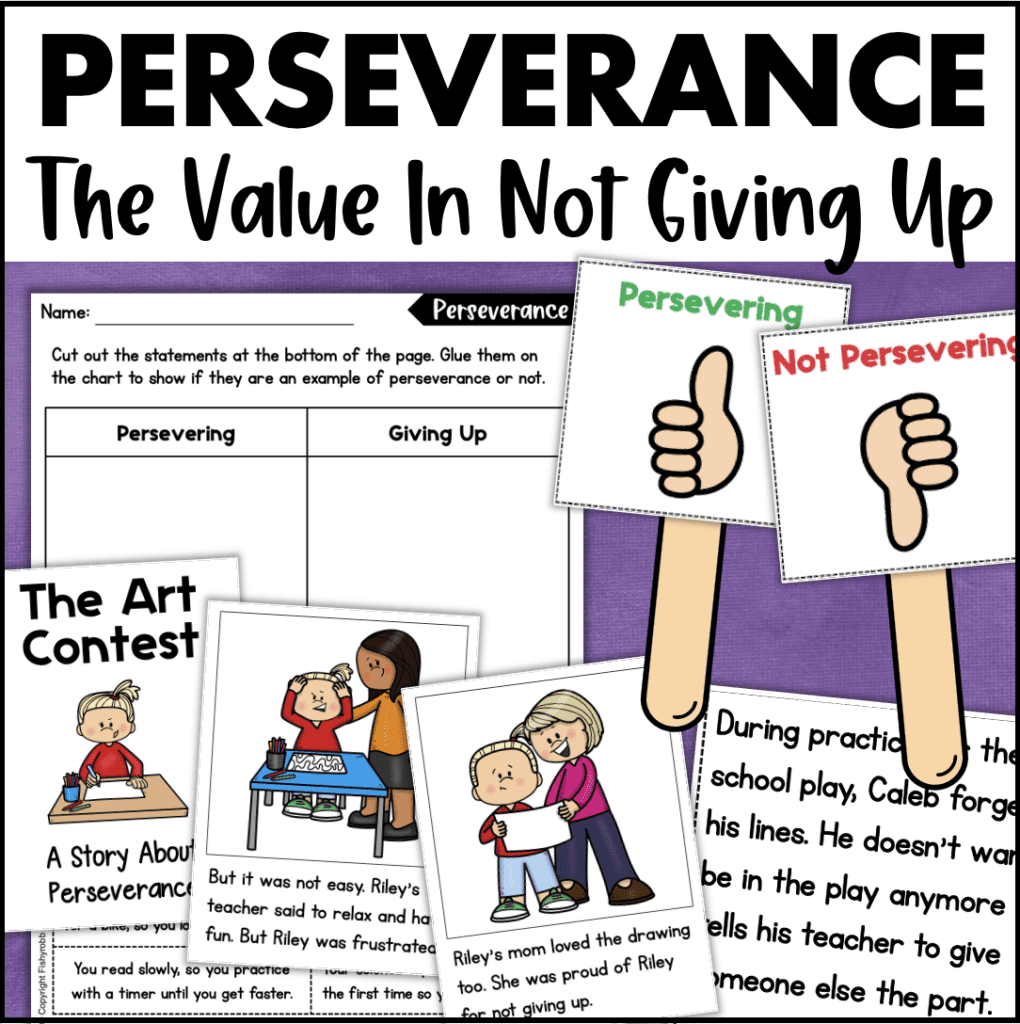 Perseverance Activities Growth Mindset Mini Book Worksheets - Fishyrobb