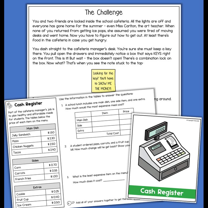 End of the Year Escape Room 4th 5th Grade Math Review - Fishyrobb