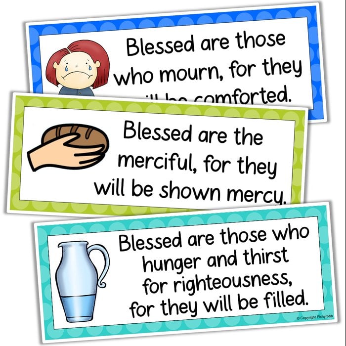 The Beatitudes for Kids Bible Verse Posters and Worksheets - Fishyrobb