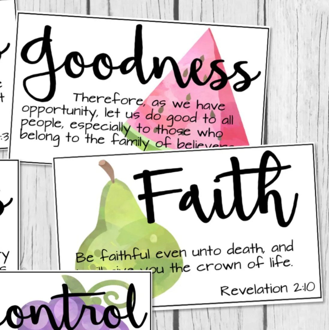 Fruit of the Spirit Bible Verse Posters Christian Classroom Decor ...