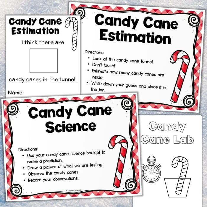 Candy Cane Day Activities Math Science and Literacy Stations - Fishyrobb
