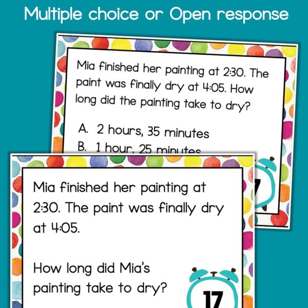 Elapsed Time Word Problems Math Task Cards - Fishyrobb