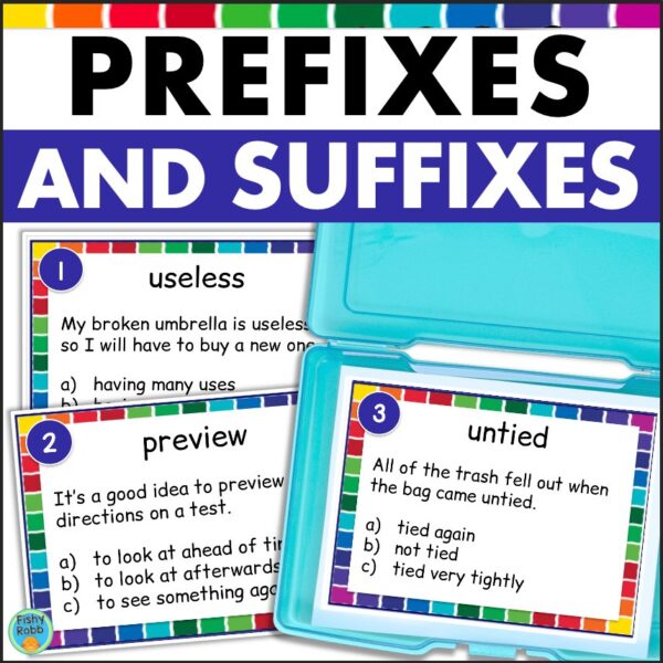 Prefixes and Suffixes Task Cards Word Meaning Activities