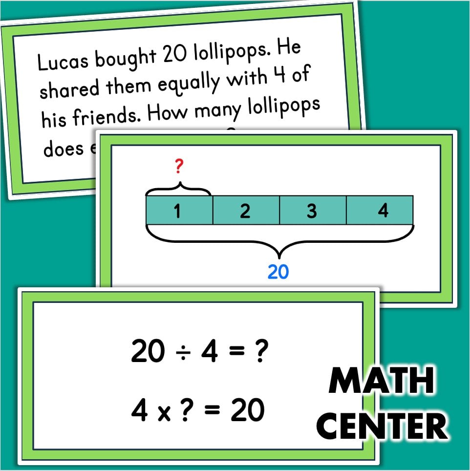 Tape Diagrams with Multiplication and Division Word Problems - Fishyrobb