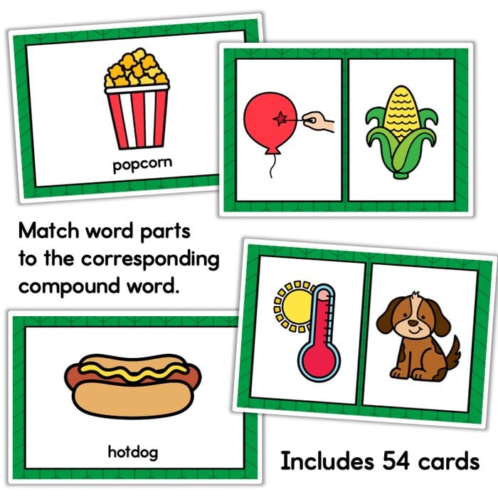 Compound Words Worksheets and Matching Game