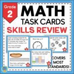 Grade 2 Math Spiral Review Task Cards