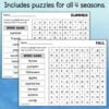 Holidays and Seasonal Vocabulary Word Search Puzzles - Fishyrobb
