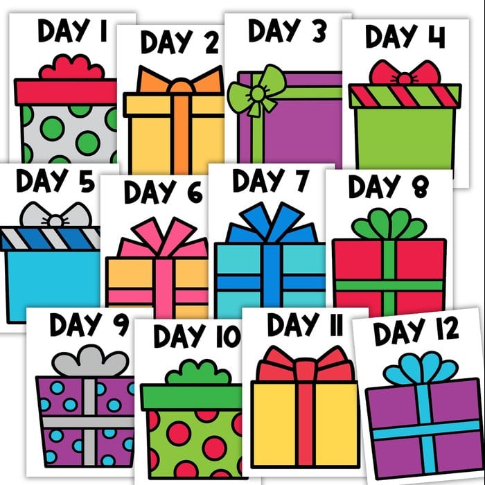 The 12 Days of Christmas Countdown Tree Gifts and Rewards