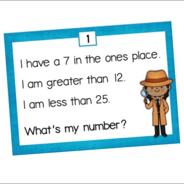 Place Value Mystery Number Riddles Math Task Cards