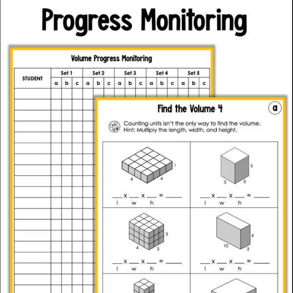 Measuring Volume Math Intervention Activites 5th Grade