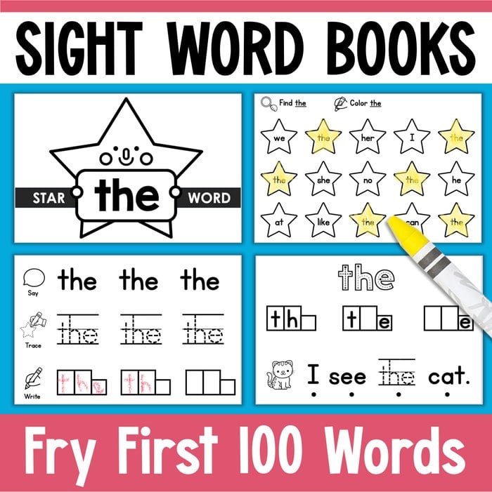 Fry Sight Word Books and High Frequency Word Cards