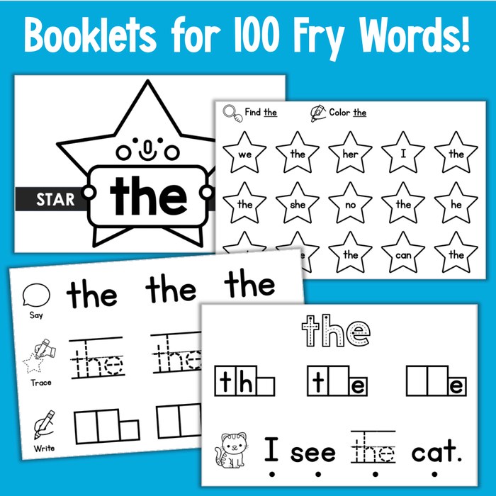 Fry Sight Word Books and High Frequency Word Cards