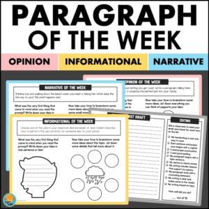 Paragraph of the Week Opinion Narrative Informational Writing Prompts