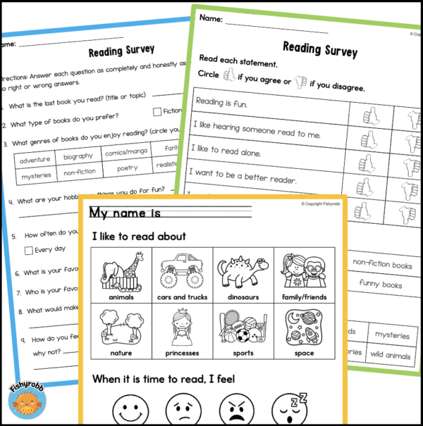 Free Reading Interest Survey for Elementary Students