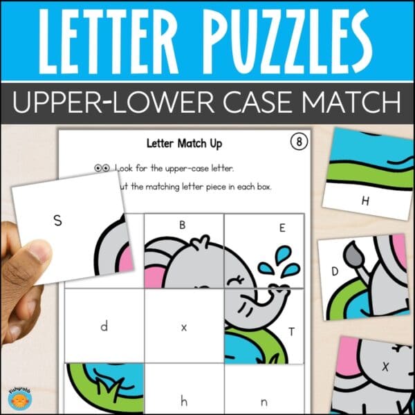 Letter Recognition Puzzles Upper and Lowercase Letter Match Centers and ...