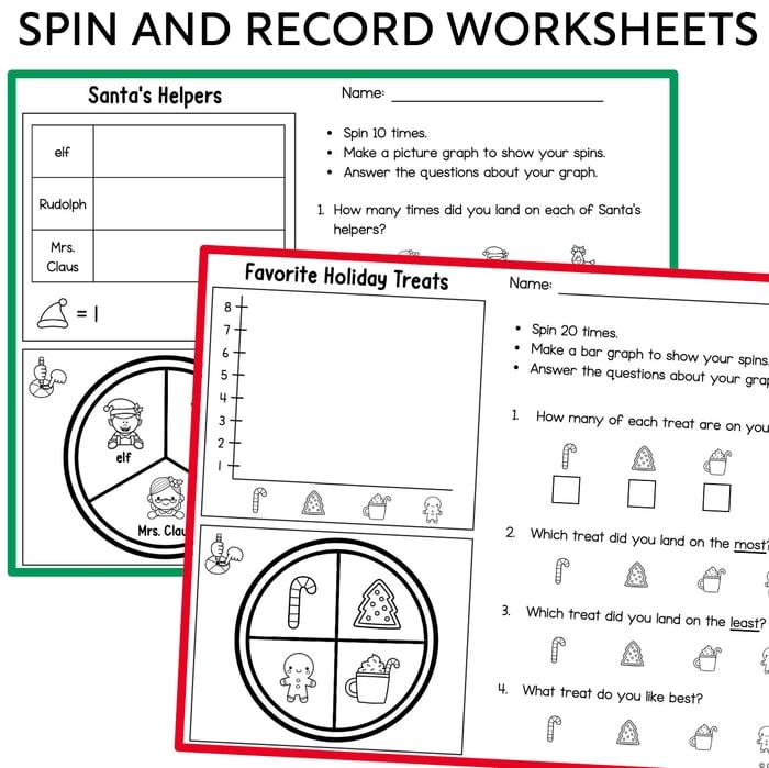 Christmas Bar Graphs and Pictographs Math Worksheets