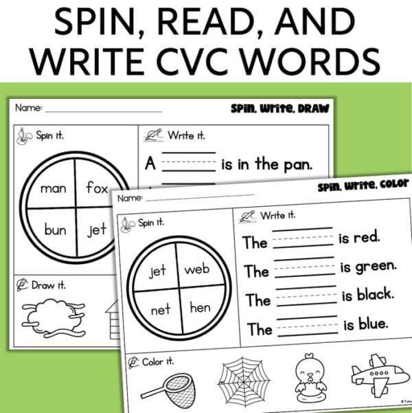 CVC Words Phonics Games with Kindergarten Sight Words