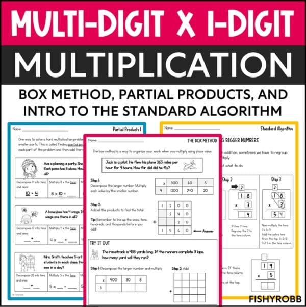 Multi-Digit Multiplication Partial Product Box Method and Standard ...