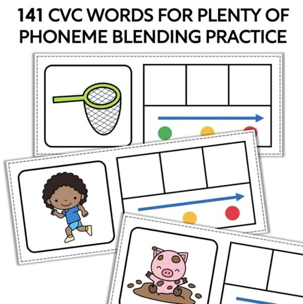 Phoneme Grapheme Mapping Cards Blending CVC Words